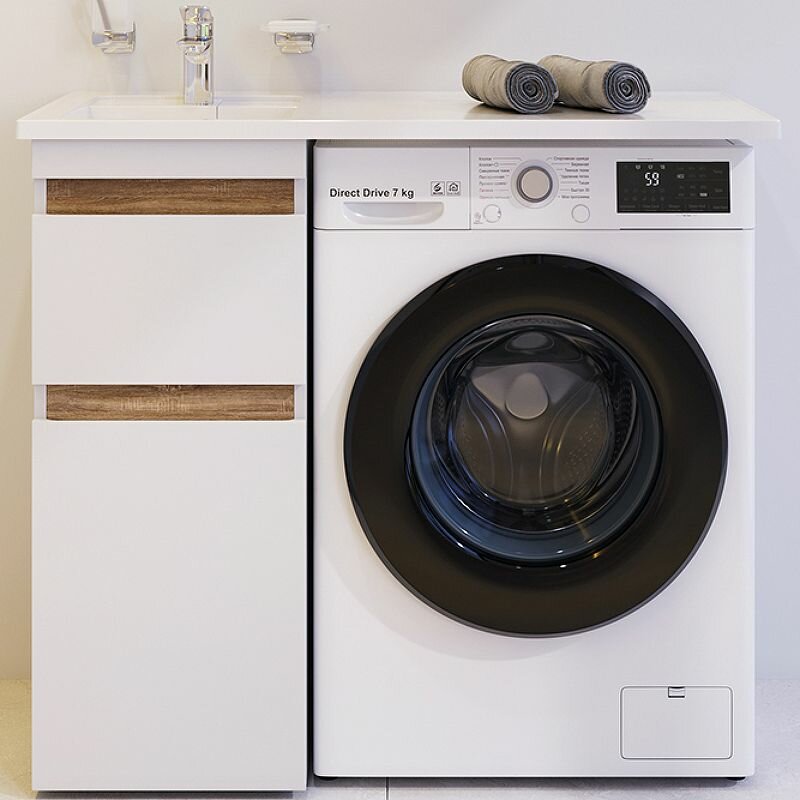 M85AFSX0402WG X-Joy, База под столешницу Am.Pm для стиральной машины, напольная, 40 см, 2 ящика, белый гля