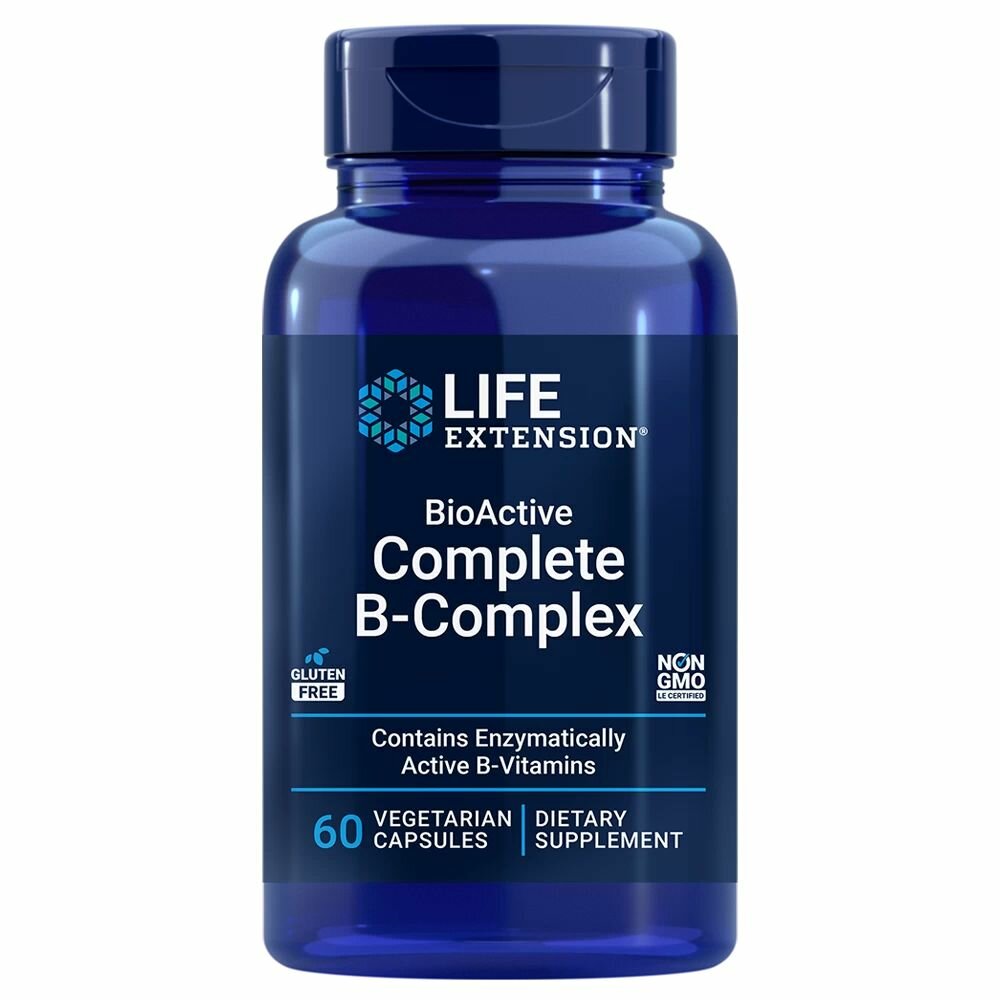 Life Extension BioActive Complete B-Complex 60 капсул , Полный биоактивный комплекс витаминов группы B