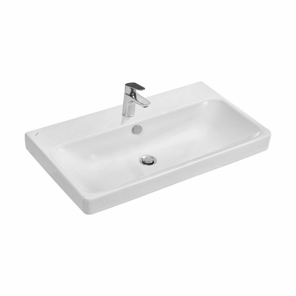 Раковина Aquaton Адриана 80 1WH501772 накладная, перелив, отв. под смеситель, белый