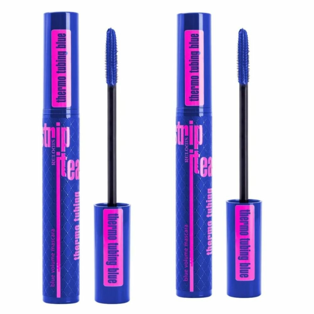 Relouis Тушь для ресниц Strip it Easy Thermo Tubing, объемная, синяя, 9 г, 2 шт