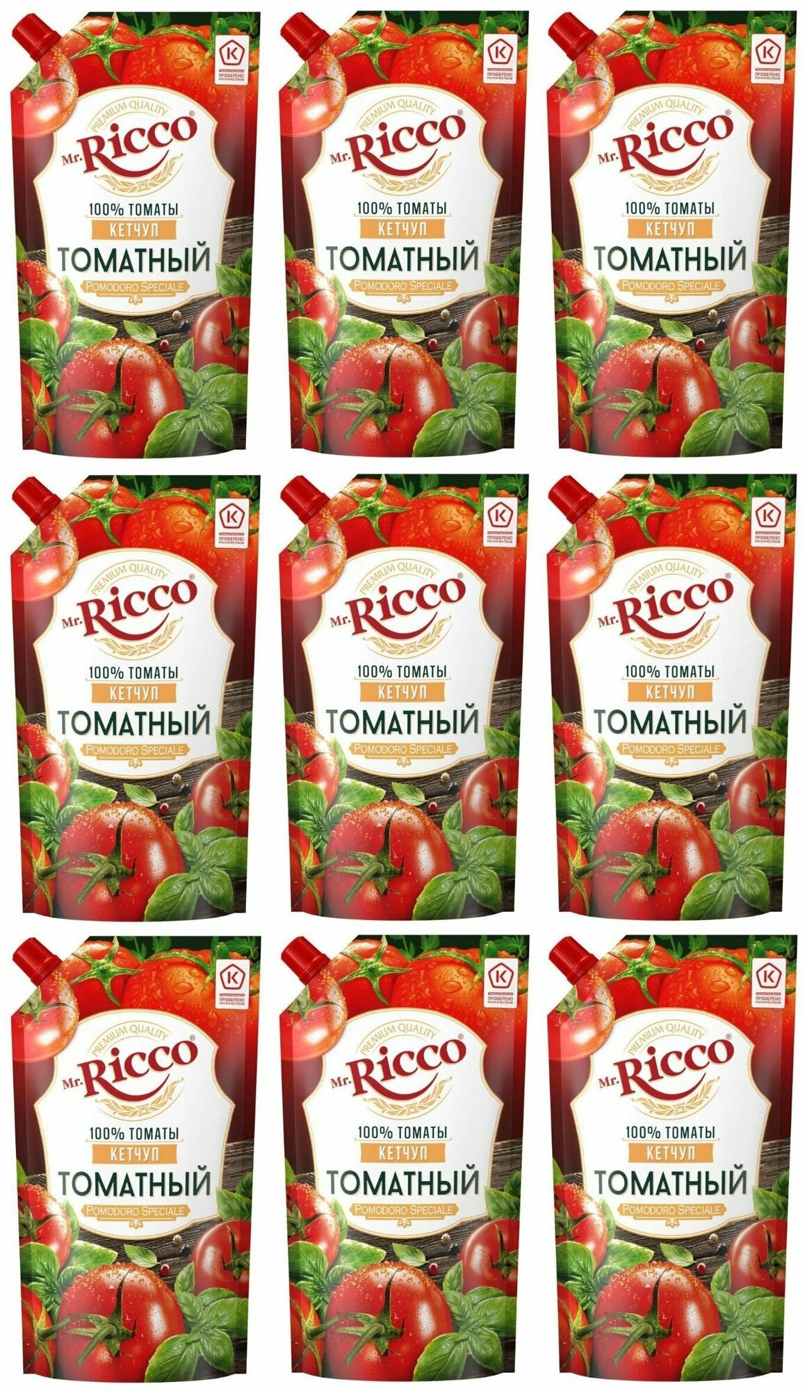 Mr.Ricco Кетчуп Томатный, 300 г, 9 шт