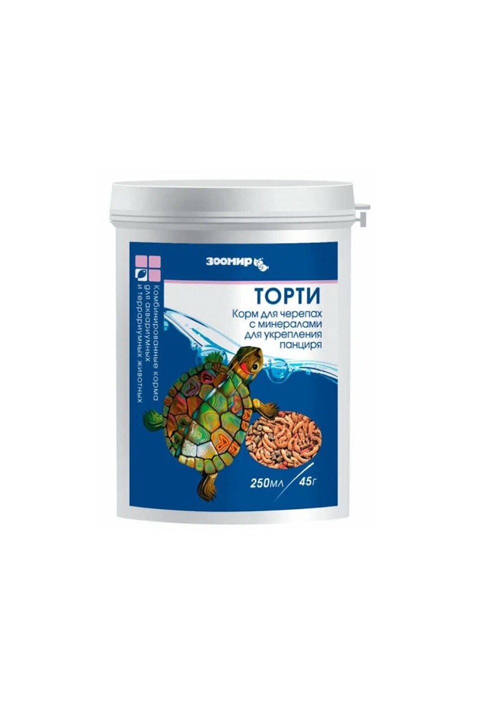 Зоомир Торти - корм для черепах, баночка 250 мл