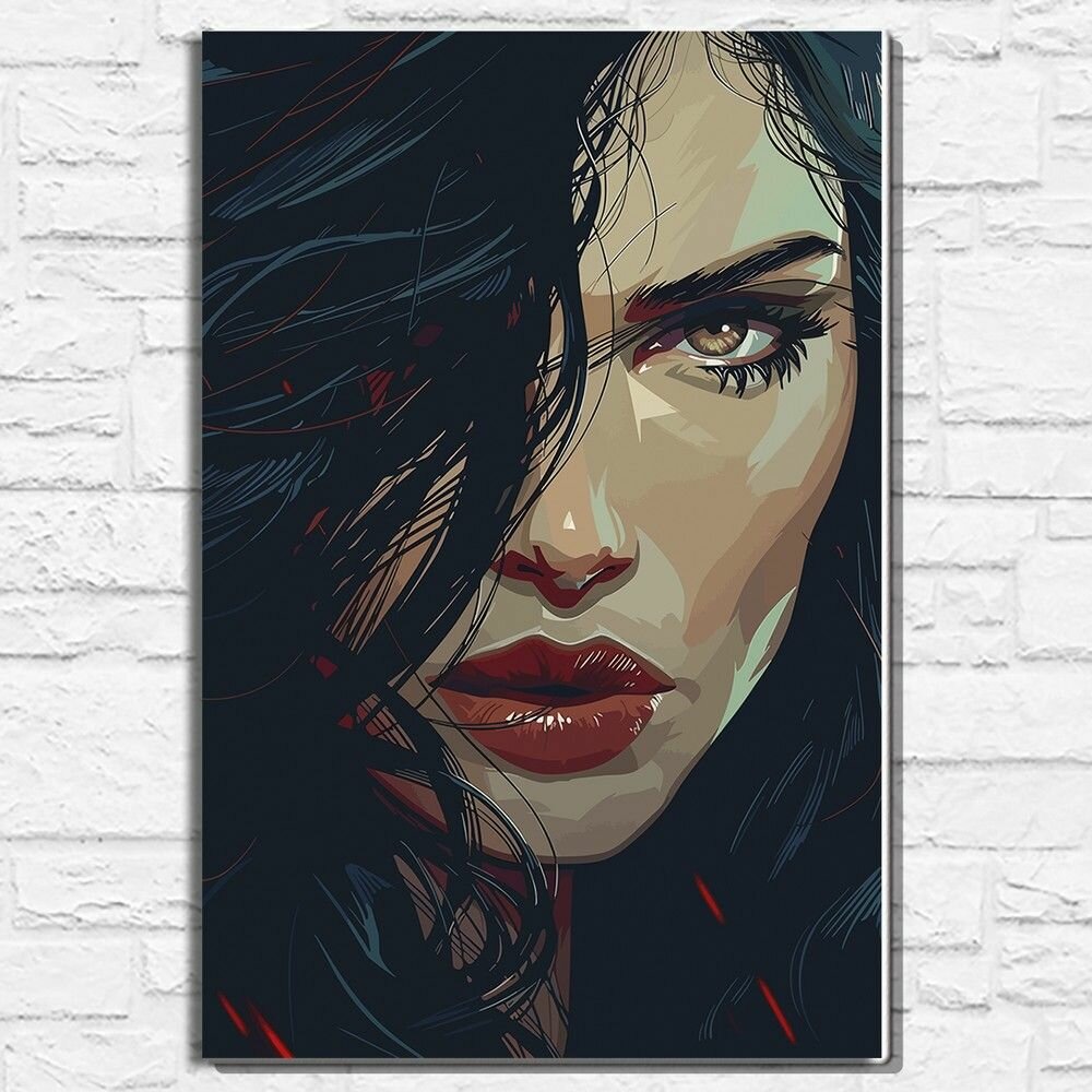 Картина по номерам на холсте игра Ведьмак 3 (Witcher, Йеннифер, PS, PC, XBOX, SWITCH) - 15181 В 60x40