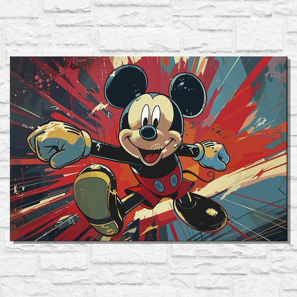 Картина по номерам на холсте Микки Маус (мультфильм, Mickey Mouse, комикс) - 15254 Г 60x40
