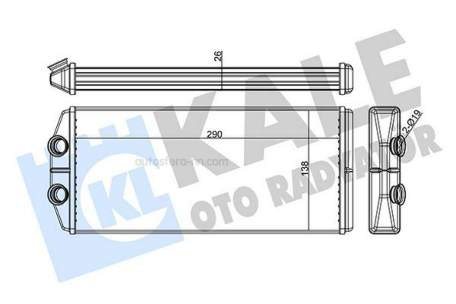 KALE 346490 Радиатор отопителя CITROEN BERLINGO/C4 / PEUGEOT PARTNER 1.6/2.0 06-