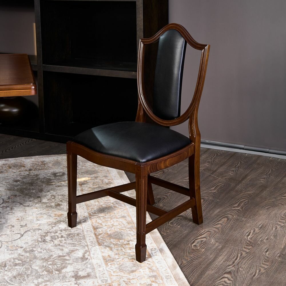 Стул деревянный стюарт, массив бука, темный орех , без патины , черный