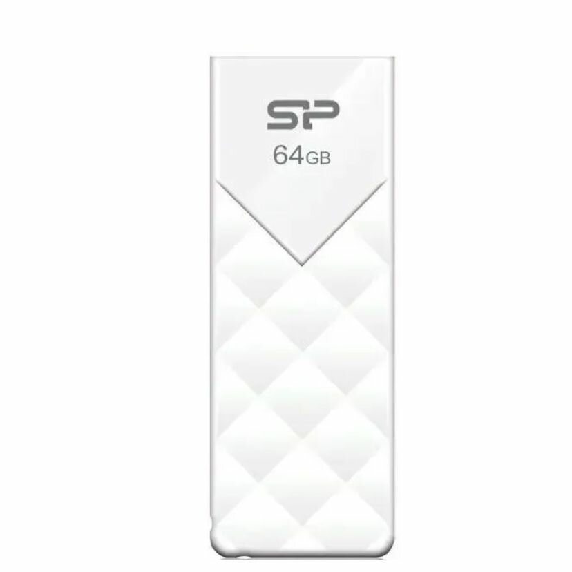 Память USB Flash 64 ГБ SILICON POWER Ultima U03 (SP064GBUF2U03V1W) - USB 2.0, USB Type-A, вид закрывания - Выдвижной, Пластик
