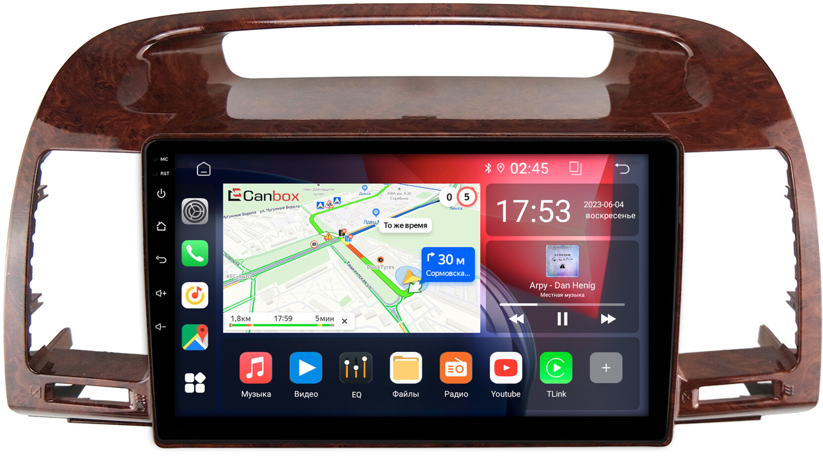 Штатная магнитола Toyota Camry XV30 2001-2006 (под дерево) Canbox GTR9-961 4/64 Android 10 (IPS, DSP, CarPlay)
