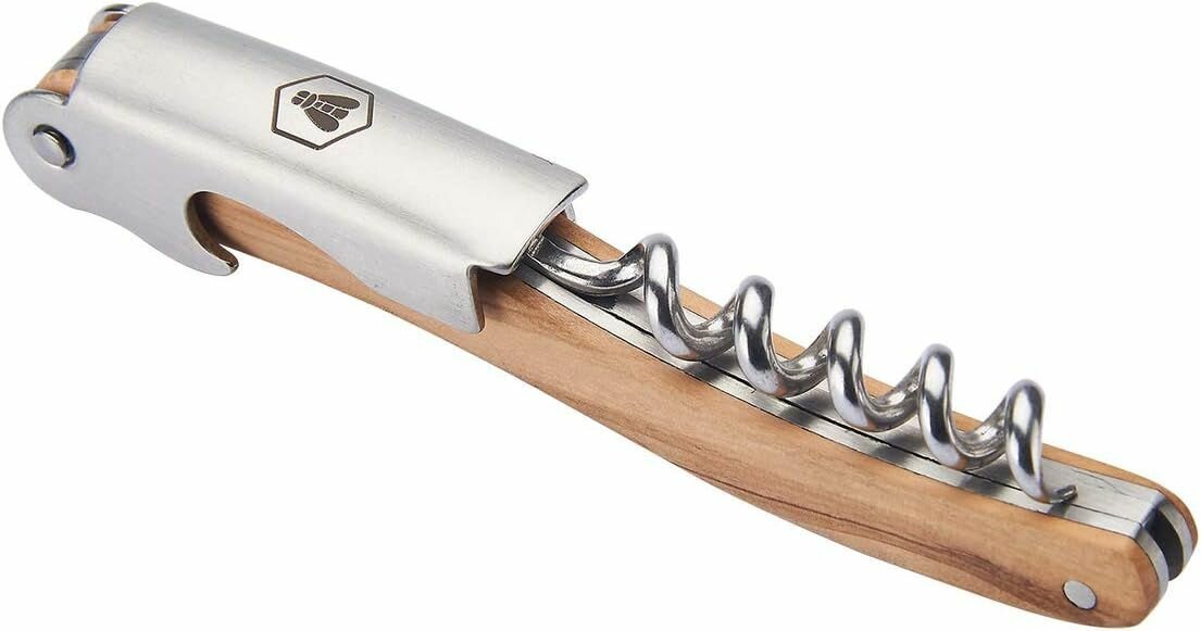 Штопор LAGUIOLE, нож и открывалка для бутылок - оливковое дерево - нержавеющая сталь - коричневый