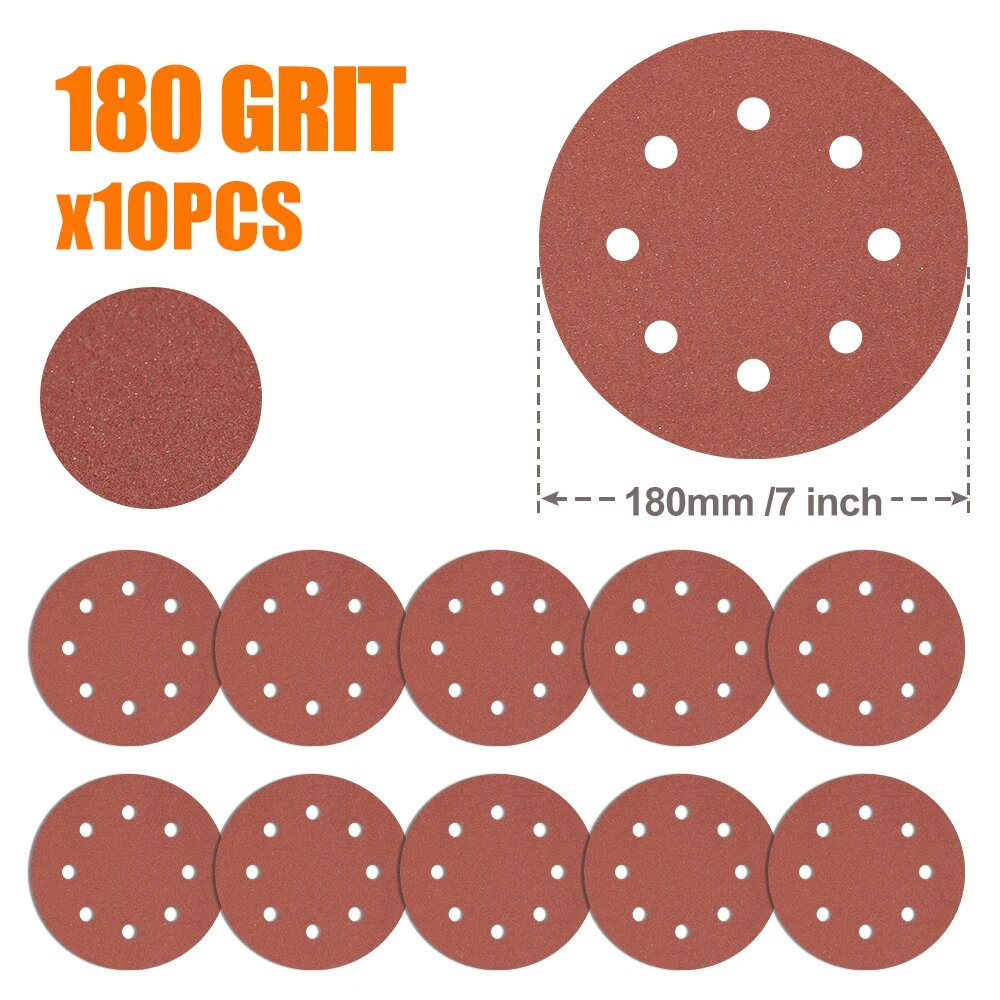Шлифовальные диски 180 grit 7" 10шт