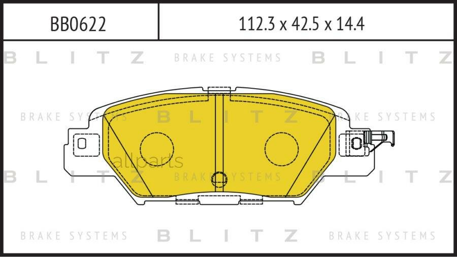 BLITZ BB0622 Колодки тормозные дисковые задние