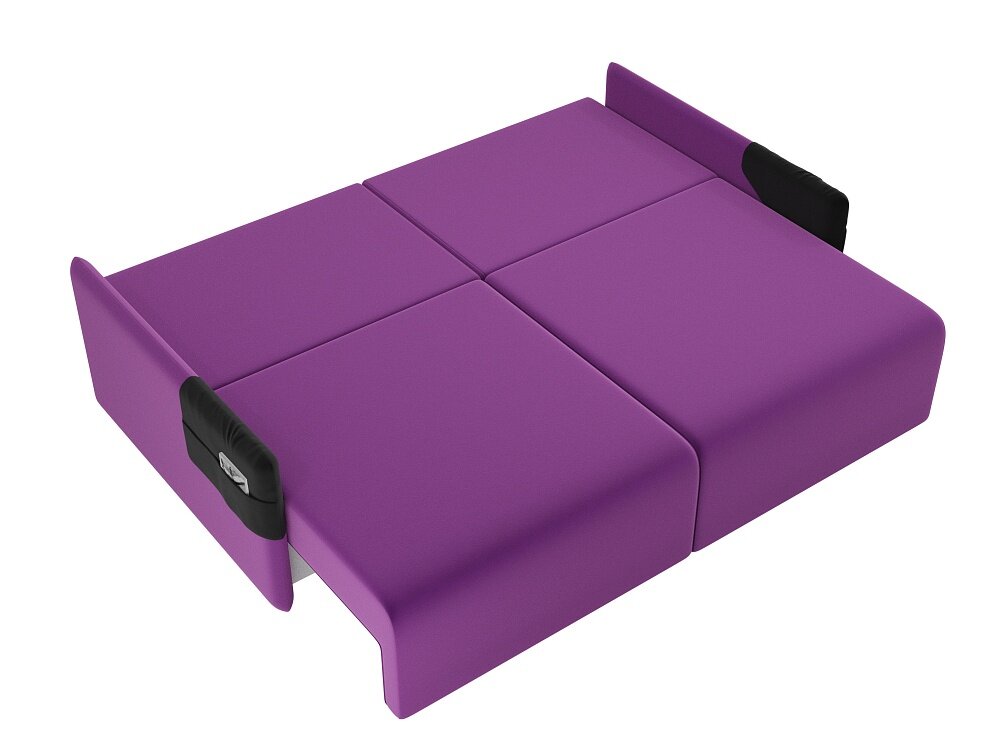 Прямой диван Армада Фиолетово-Черный Микровельвет, еврокнижка, 215х115х88 см, с ящиком для белья