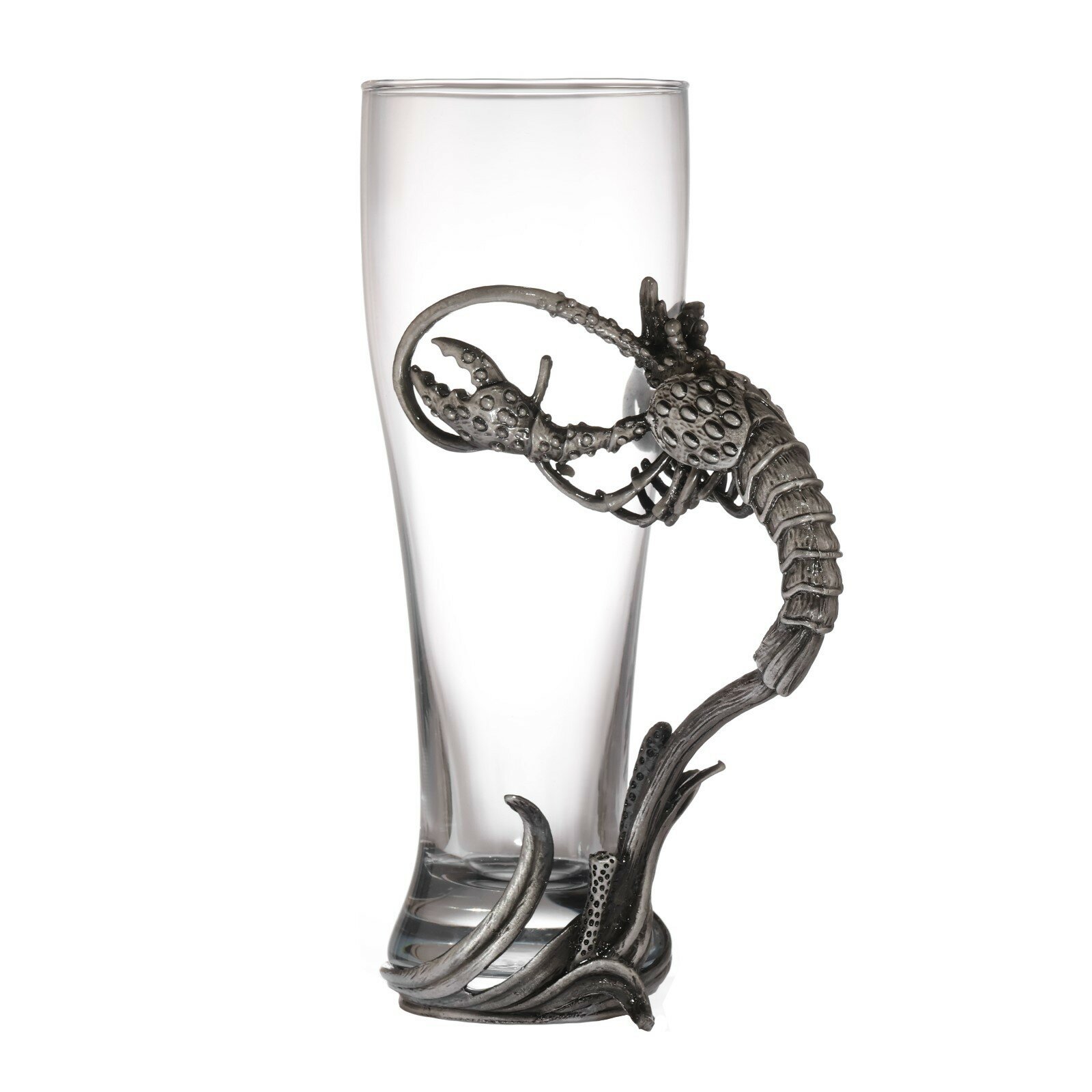 Пивной бокал стеклянный для напитков подарочный Дарим Красиво "Рак" 500мл, серебро