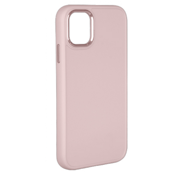 Чехол iPhone 14 Plus матовый с цветной камерой, розовый