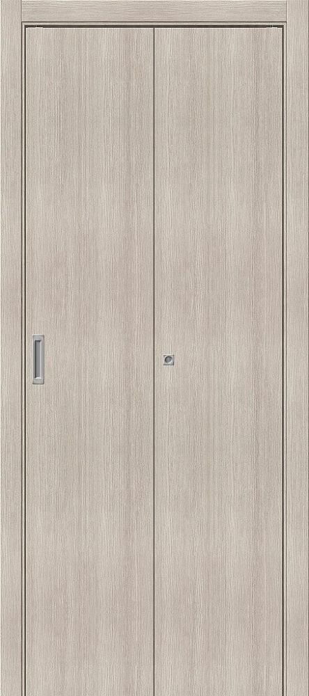 Дверь-Книжка Складная с Экошпоном Bravo Браво-0 Cappuccino Melinga Межкомнатная 400x2000мм (Полотно 2шт+Коробка+Наличники 5шт+Ручка+Петли+Ролик) / Браво.