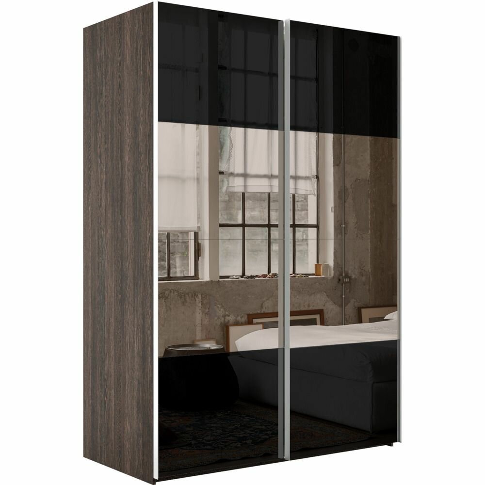 Шкаф-купе Эста 1,6, 2,2м 4чер стек/4зерк бронза