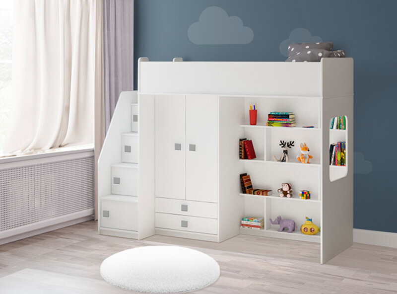 Кровать чердак Л-A604.3 80х190 Белый Белый