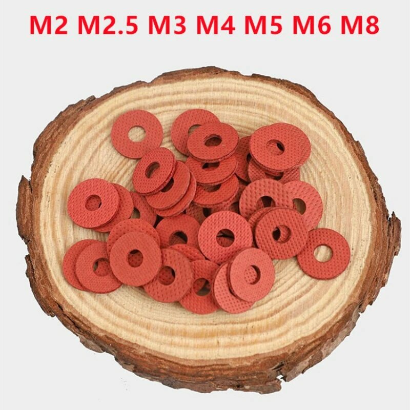 Красные изолированные шайбы из стали M2 M2.5 M3 M4 M5 M6 M8 200pcs, M3x6x0.5mm