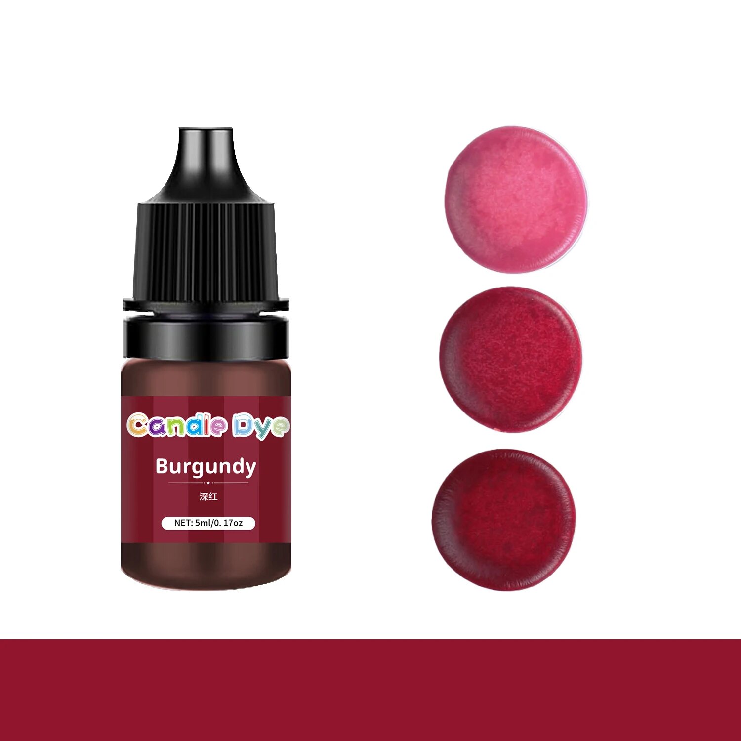 Жидкие красители для свечей 33 цветов 5 мл Бордовый, Candle pigment 05