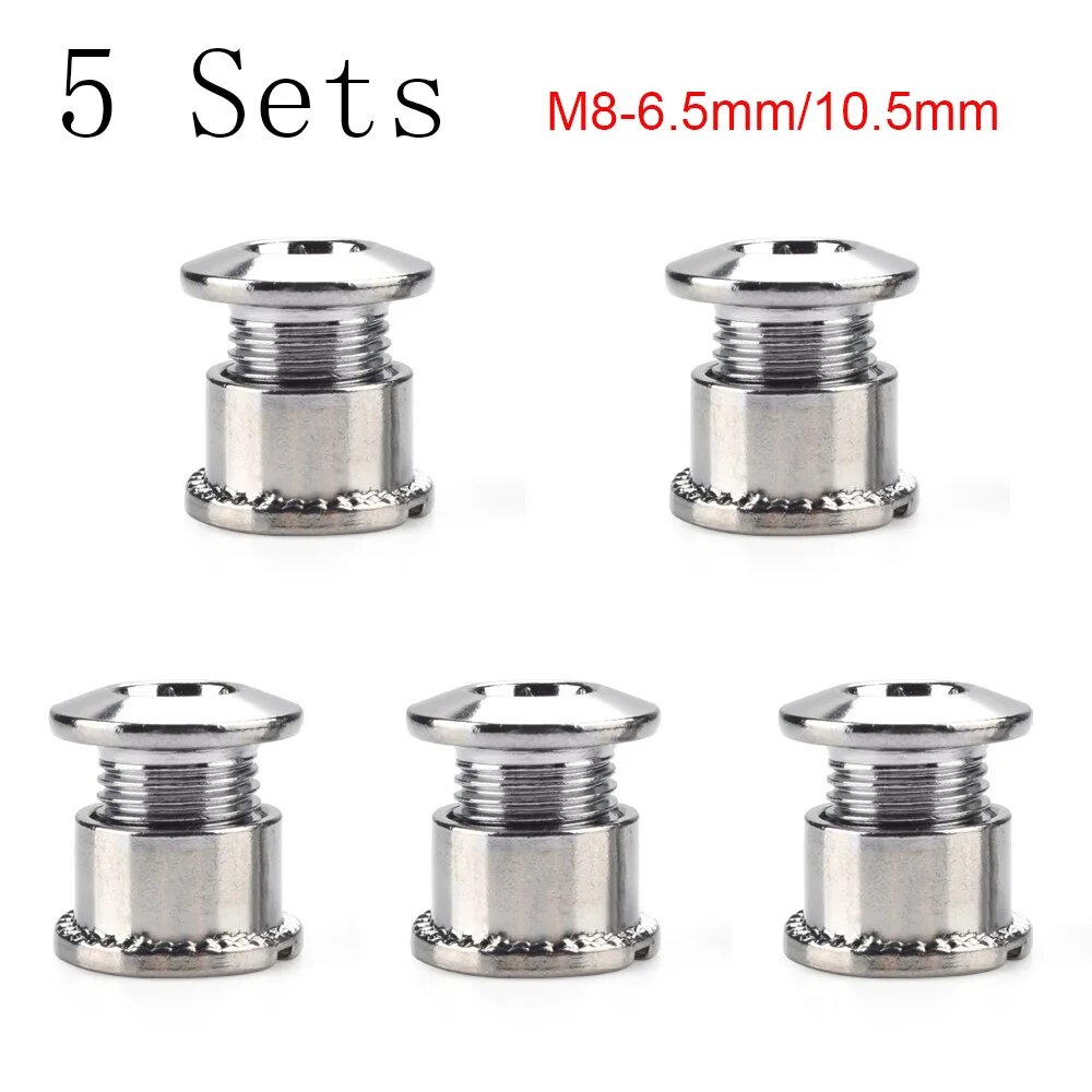 GANOPPER Болты для звезд велосипеда из нержавеющей стали 4/5/10 пар Серебряный, 5 sets 6.5mm 10.5mm