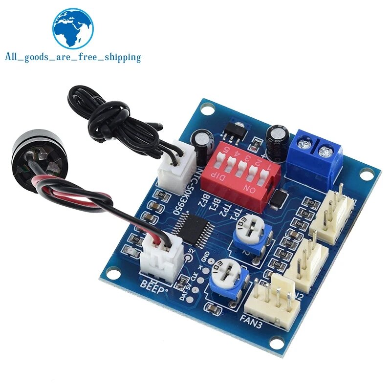 DC 12 В 5A ШИМ ПК ЦП Вентилятор Контроль температуры Модуль контроллера скорости Зуммер Высокотемпературная сигнализация NTC B 3950 Термистор 50K