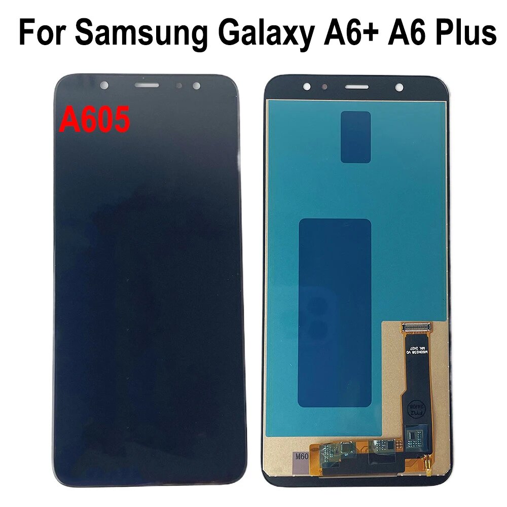 Экран дисплея для Samsung Galaxy A6 + A6 PLUS A605 SM-A605 A605F A605FN ЖК-дисплей с дигитайзером сенсорного экрана в сборе Замена