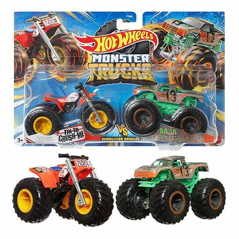 Машинка Mattel Hot Wheels Monster Trucks (Монстр трак) 2024 FYJ64, Tri To Crush-me Vs Baja Buster