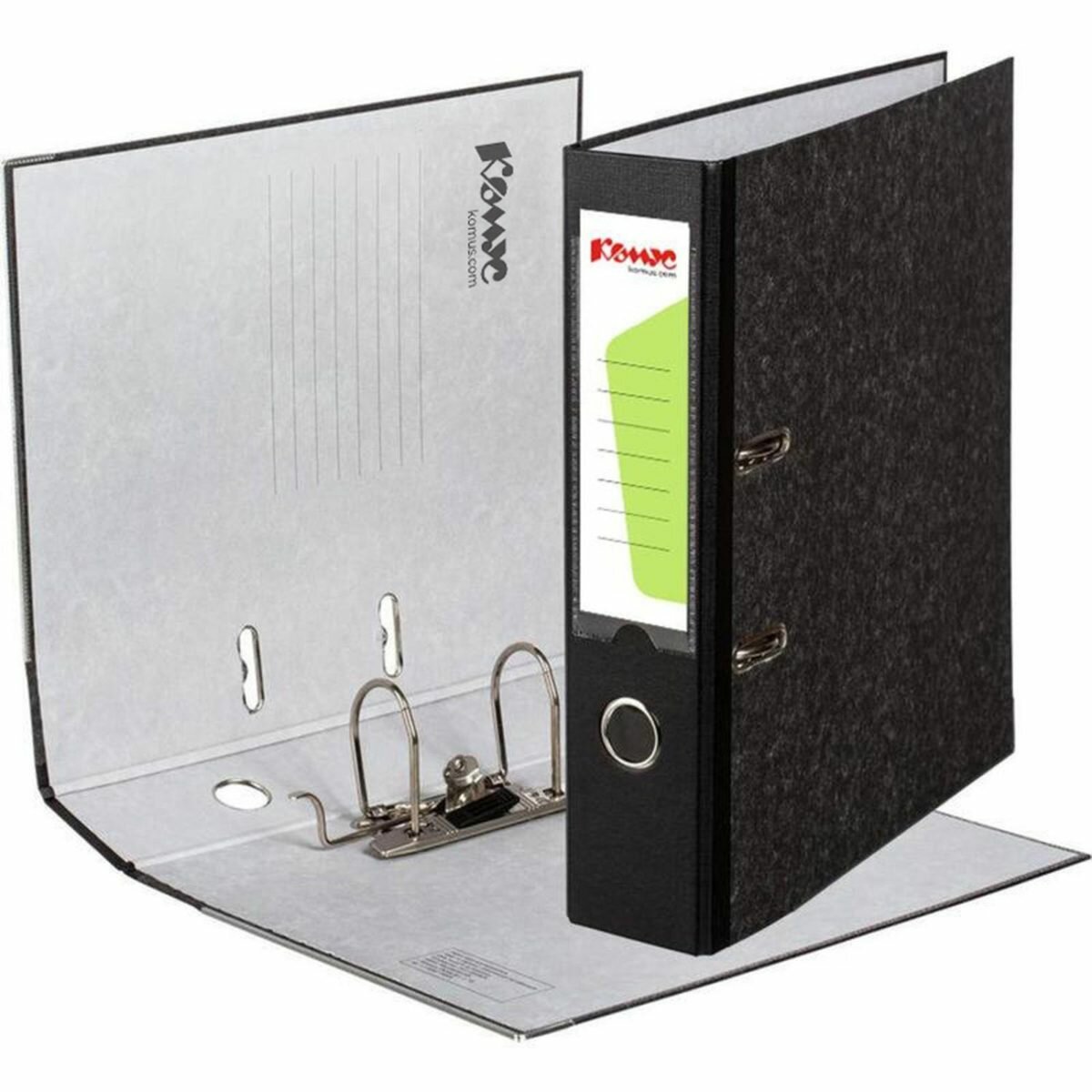 Папка-регистратор Комус (75мм, А4, до 480л.) черная (172051)