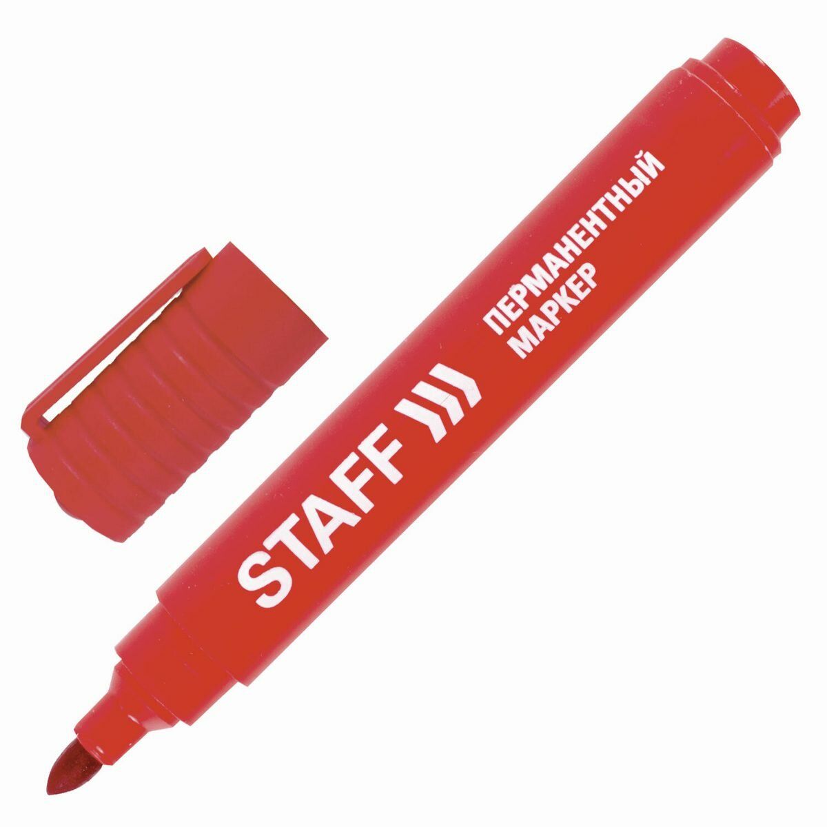 Маркер перманентный Staff Basic PM-733 (2.5мм, круглый наконечник, красный) (150734), 12шт.