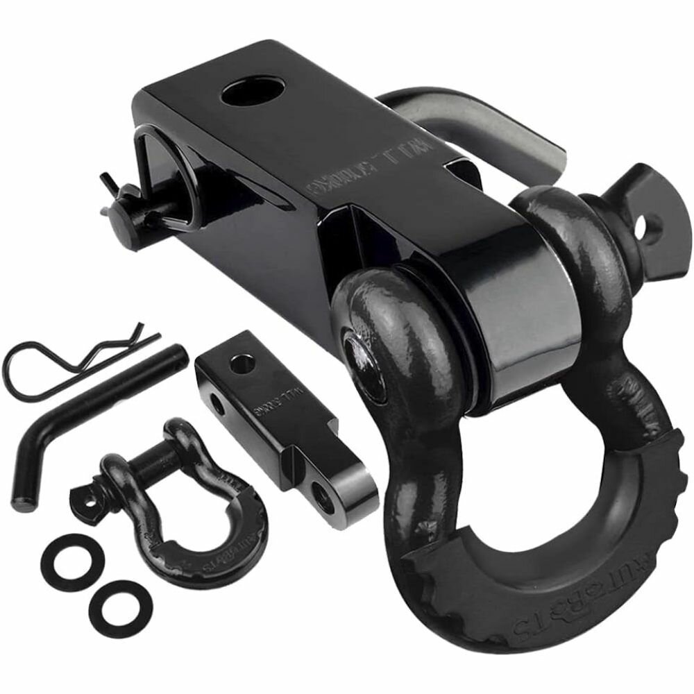 Прочная на разрыв ствольная коробка весом 45 000 фунтов с резьбовым штифтом диаметром 5/8 дюйма, пряжкой 3/4 дюйма, аксессуарами для прицепа для спасения транспортных средств на бездорожье.