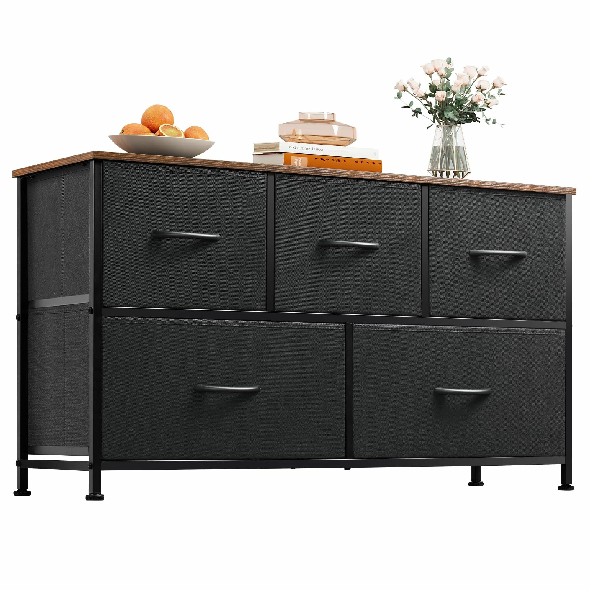 Комод из ткани для шкафов-купе, гостиных, прихожих, 5 ящиков