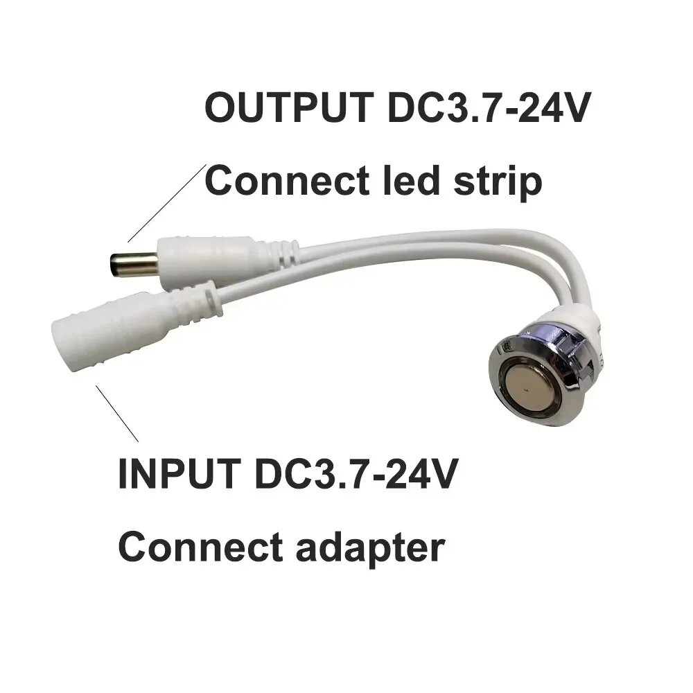 Индивидуальный светодиодный диммер 12 В 24 В, встраиваемая кнопка с полным корпусом, бесступенчатая регулировка яркости, контроллер для светодиодной ленты, шкафа-кровати