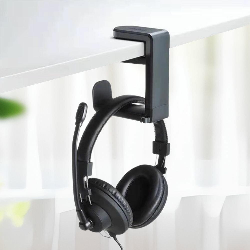 Поворотный на 360 градусов крючок для наушников, без перфорации, для крепления наушников под столом