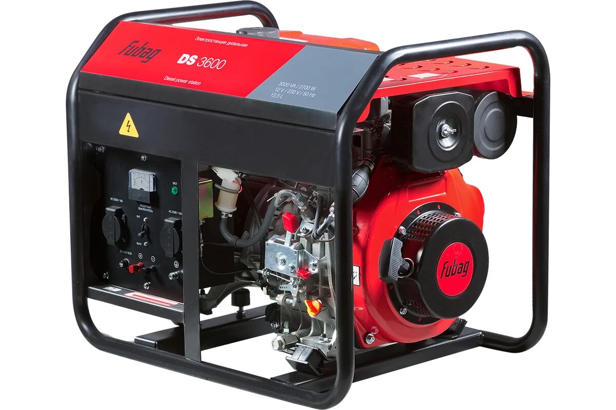 Дизельный генератор FUBAG DS 3600, 3,0 кВА, 230 В, красного цвета