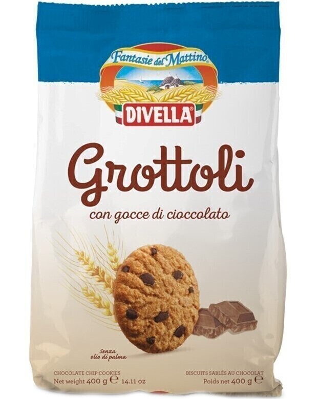 Печенье DIVELLA GROTTOLI Шоколадные капли 400г