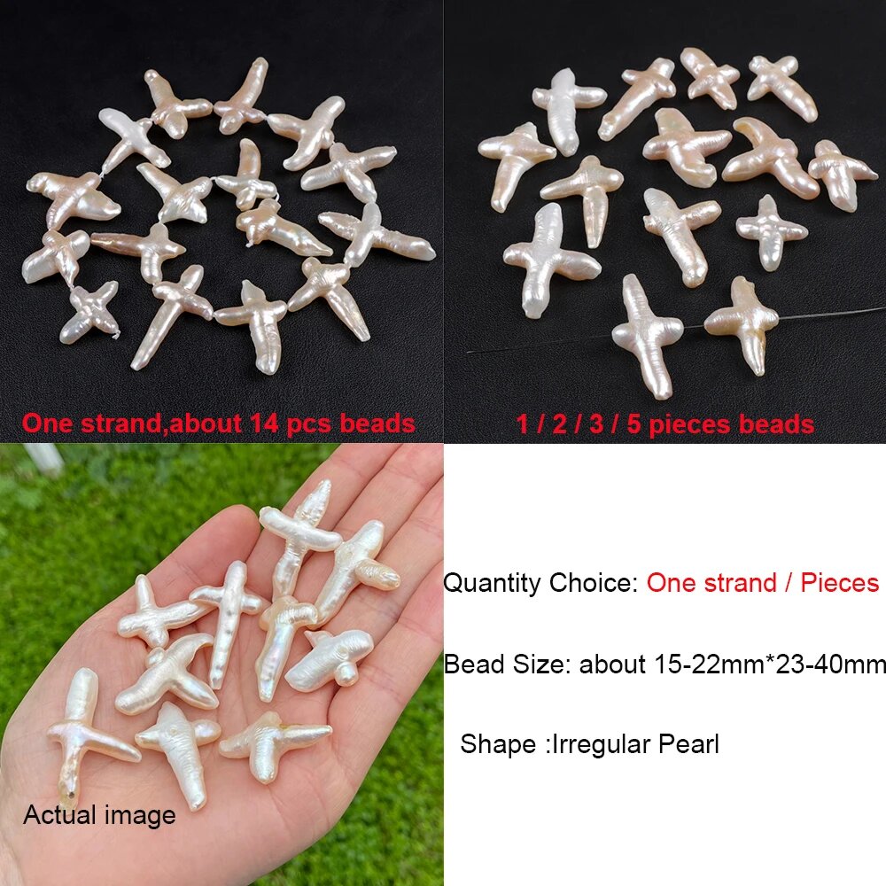 Розовые жемчужные бусины в форме креста vinswet 5 Pcs