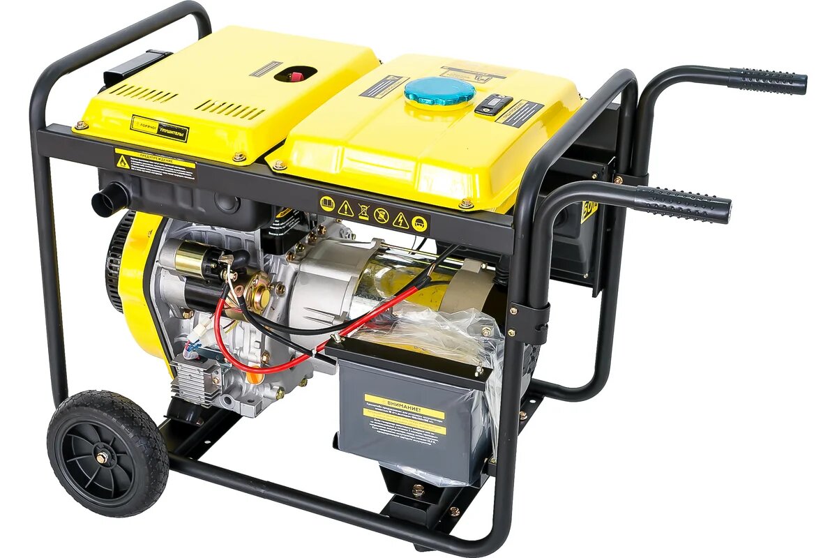 Генератор дизельный CHAMPION DG6501E 5.5кВт, 22.7 А, 12.5 л, электростартер