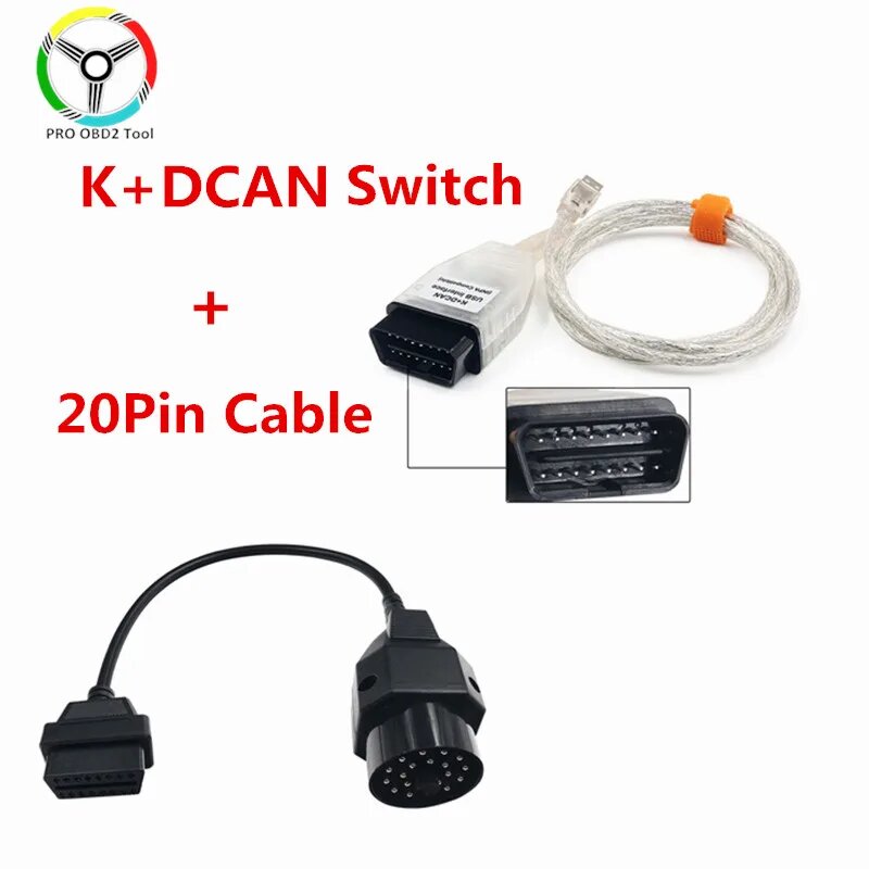 Для BMW K DCAN переключатель OBDII диагностический кабель K + DCAN USB интерфейс Ediabas K D CAN OBD2 диагностический сканер FT232RL WT Switch KDCAN20Pin