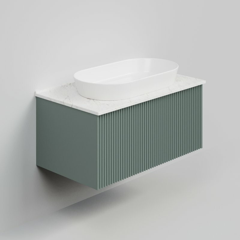 Тумба с раковиной La Fenice Terra 80 подвесная, grigio, столешница белый мрамор, раковина белая матовая