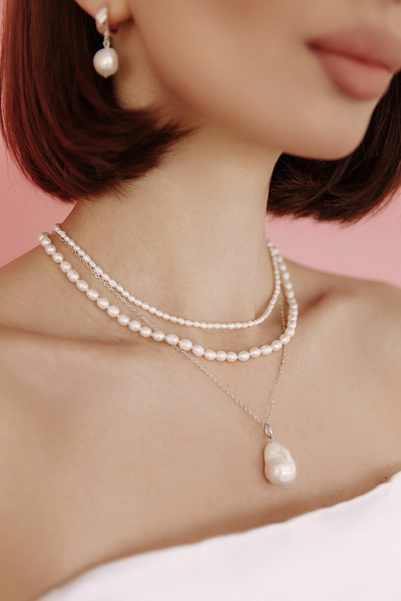 Колье, жемчуг культивированный