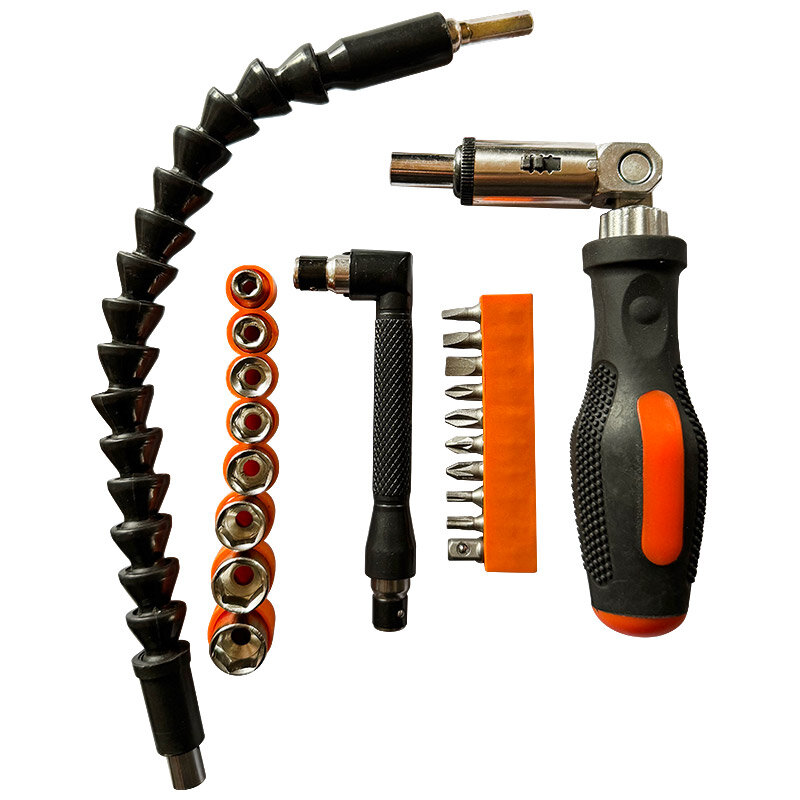 Отвертка реверсивная с шарниром Park 21 предмет, гибкий удлинитель