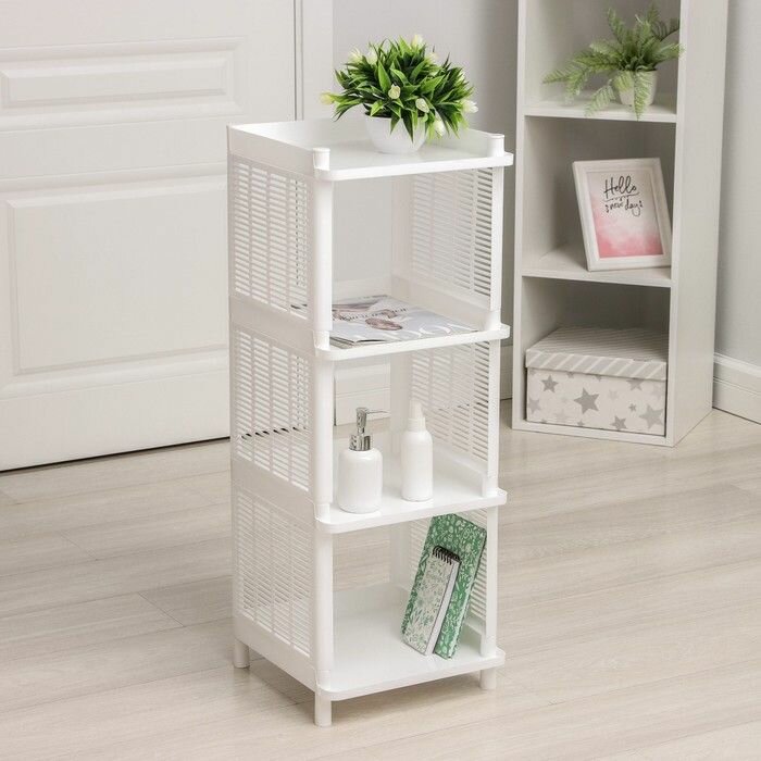 Этажерка напольная Лайт , 4-х секционная, белая
