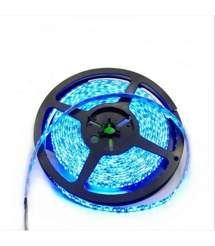 Светодиодная лента SMD3528-120LED-IP65 12 вольт Катушка 5 метров. Цвет: Синий