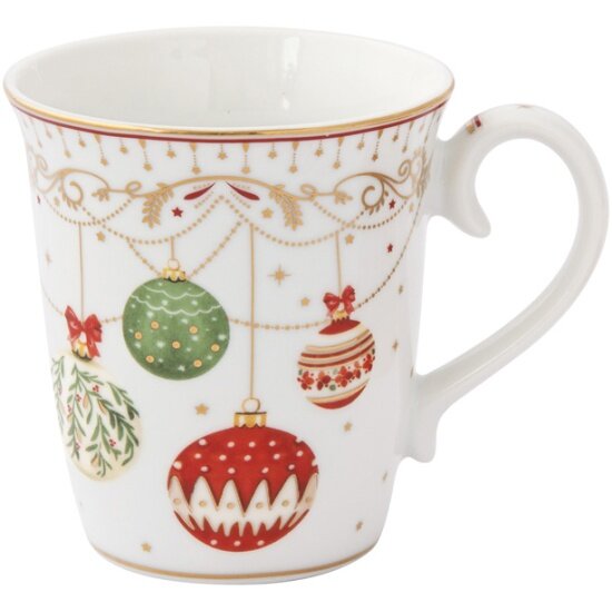 Кружка Easy Life Christmas Eve, Новогодние шары, 275 мл, фарфор, белая (EL-R1101/CEVE)