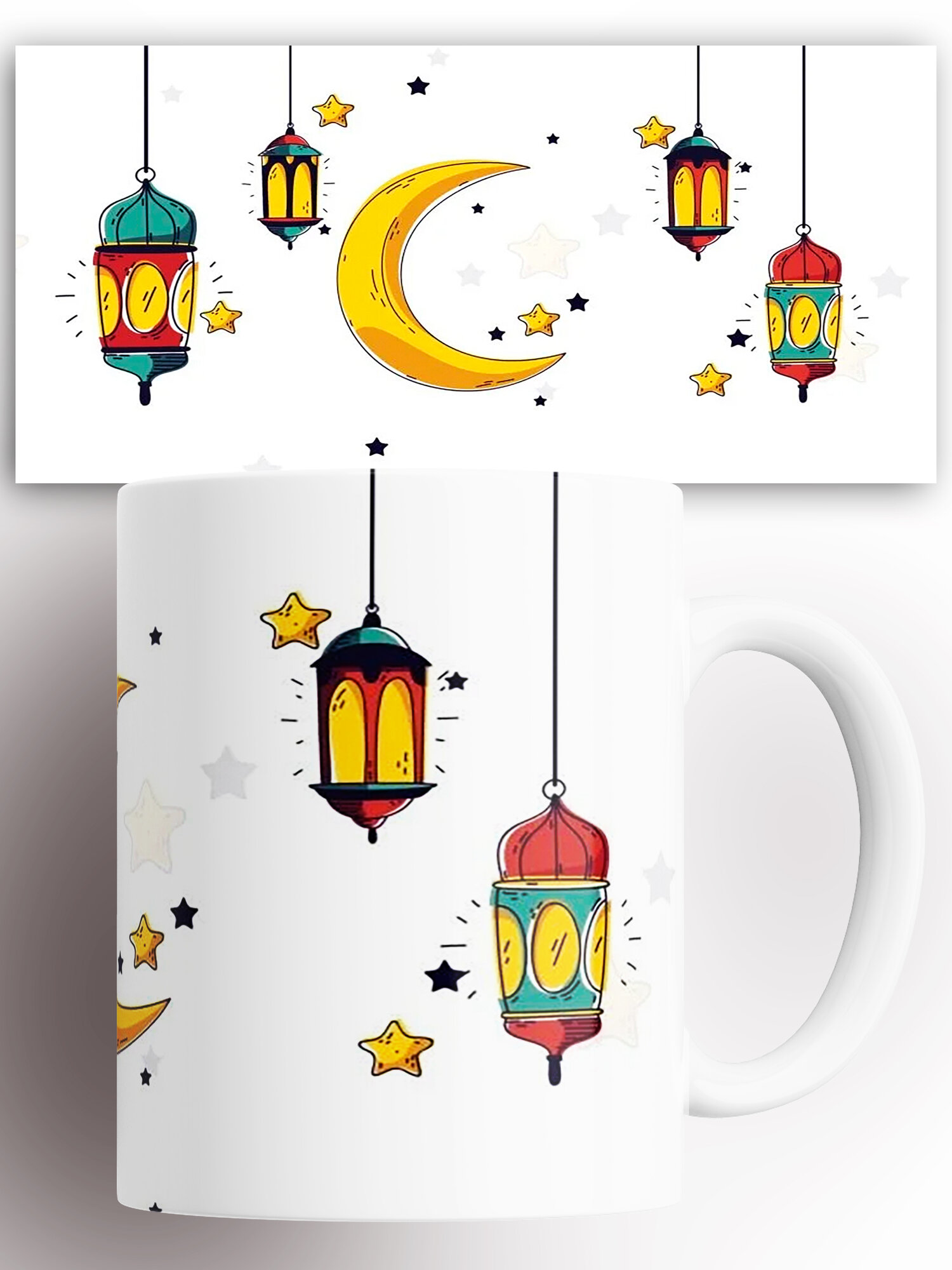 Кружка мусульманская Полумесяц и фонари 330 мл