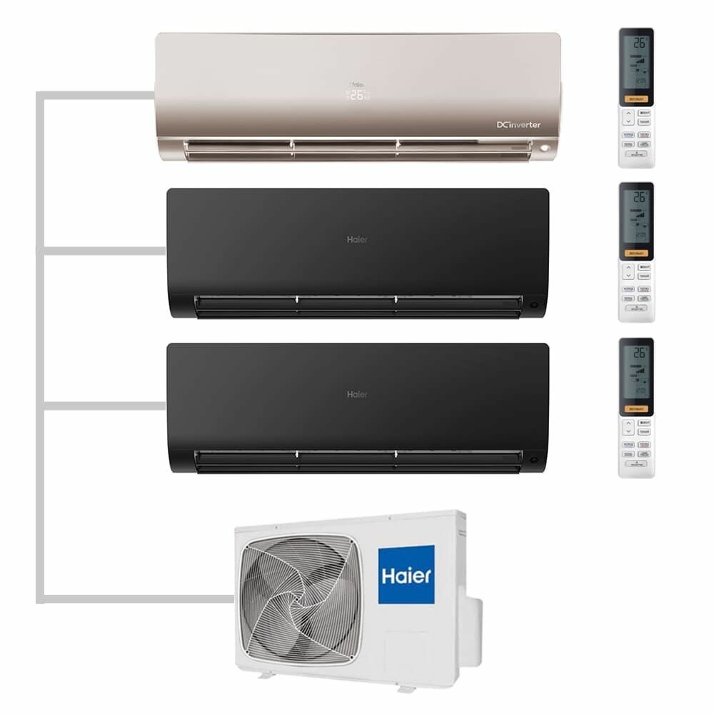 Мульти сплит-система настенная Haier AS25S2SF2FA-G/AS25S2SF2FA-B/AS25S2SF2FA-B / 3U70S2SR5FA Inverter