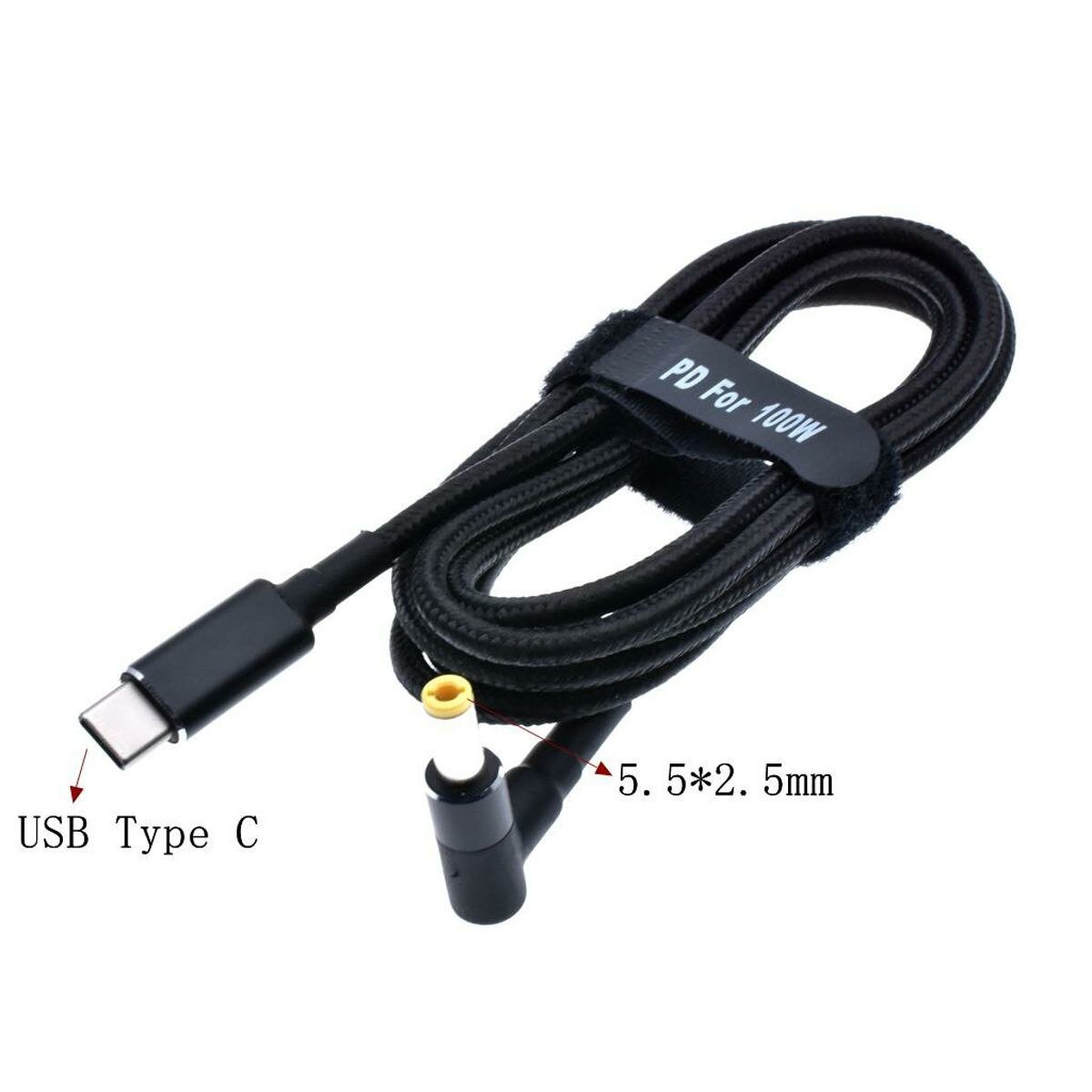 100 Вт USB Type C в 5,5x2,5 мм штекер конвертер USB C PD зарядное устройство DC кабель для зарядки шнур для ноутбука Asu