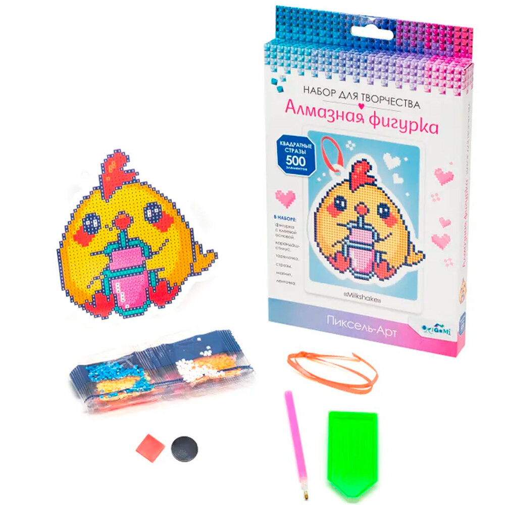 Алмазная мозаика Origami с магнитом и ленточкой, Milkshake