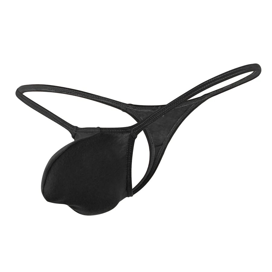 Горячая пикантные мужские стринги мешок для пениса дышащая низкая талия G стринги Черный, XL, черный