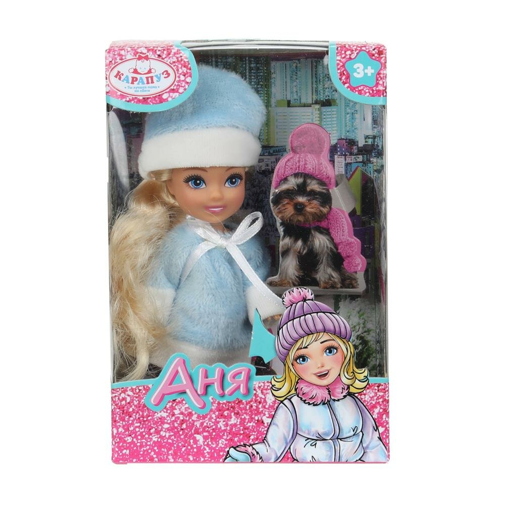 Кукла Аня 12 см. в зимней одежде Карапуз ANNA-W8-BB (120)